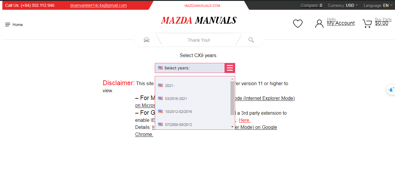 Mazda CX5, CX8, CX9, CX30, CX60, BT50, Mazda 2, Mazda 3, Mazda 6, MX30 ...