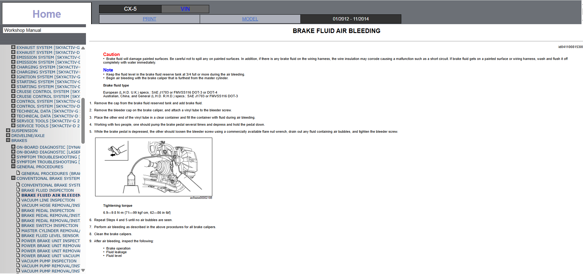 Mazda CX5 repair manual (2012-2014) - Mazda Repair Manuals
